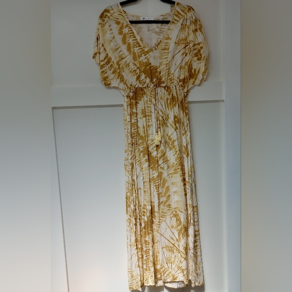 Cupshe | Dresses | Cupshe Yellow Tiedye Beach Coverup Maxi Dress | Poshmark